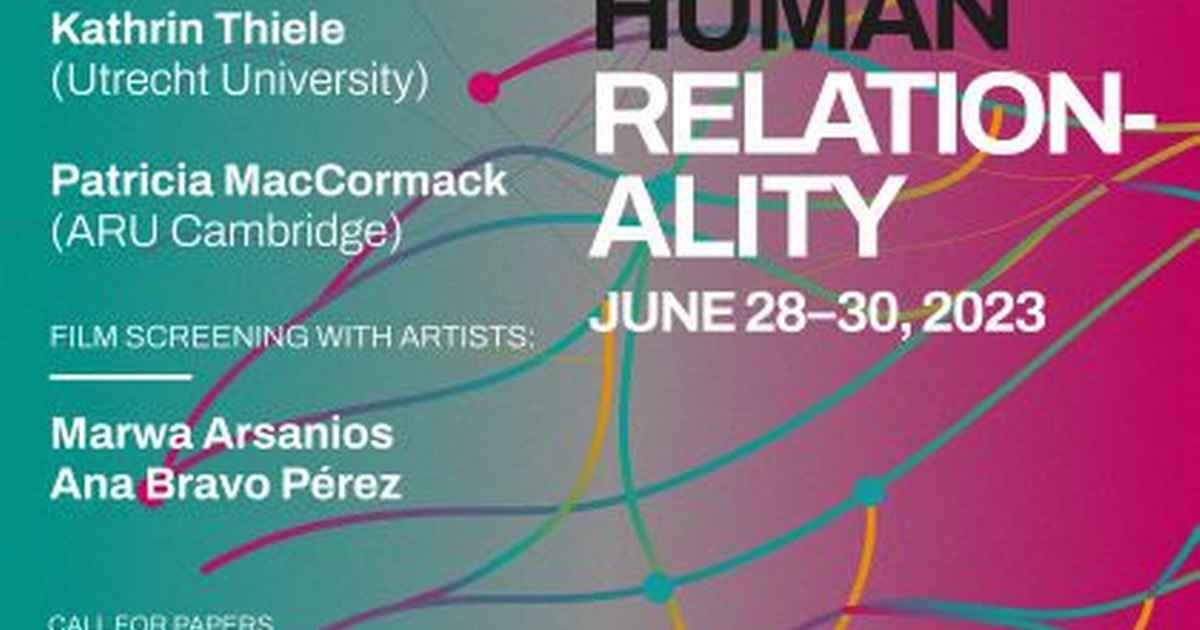 Forms of (More Than) Human Relationality - Amsterdam Institute for ...